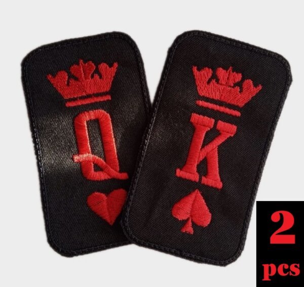 Couple Personalized Patches King Queen Cards - Mottopatch | Custom Patches