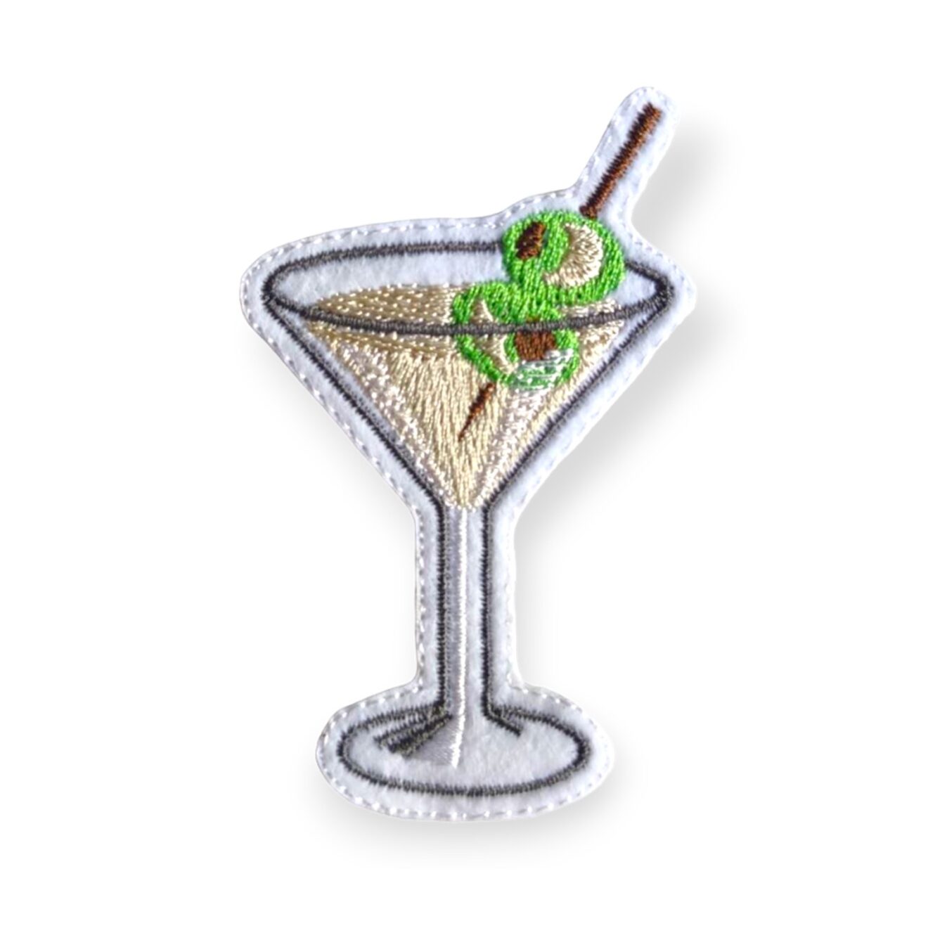 Party Cocktail Patch Iron-On with Olives Dry