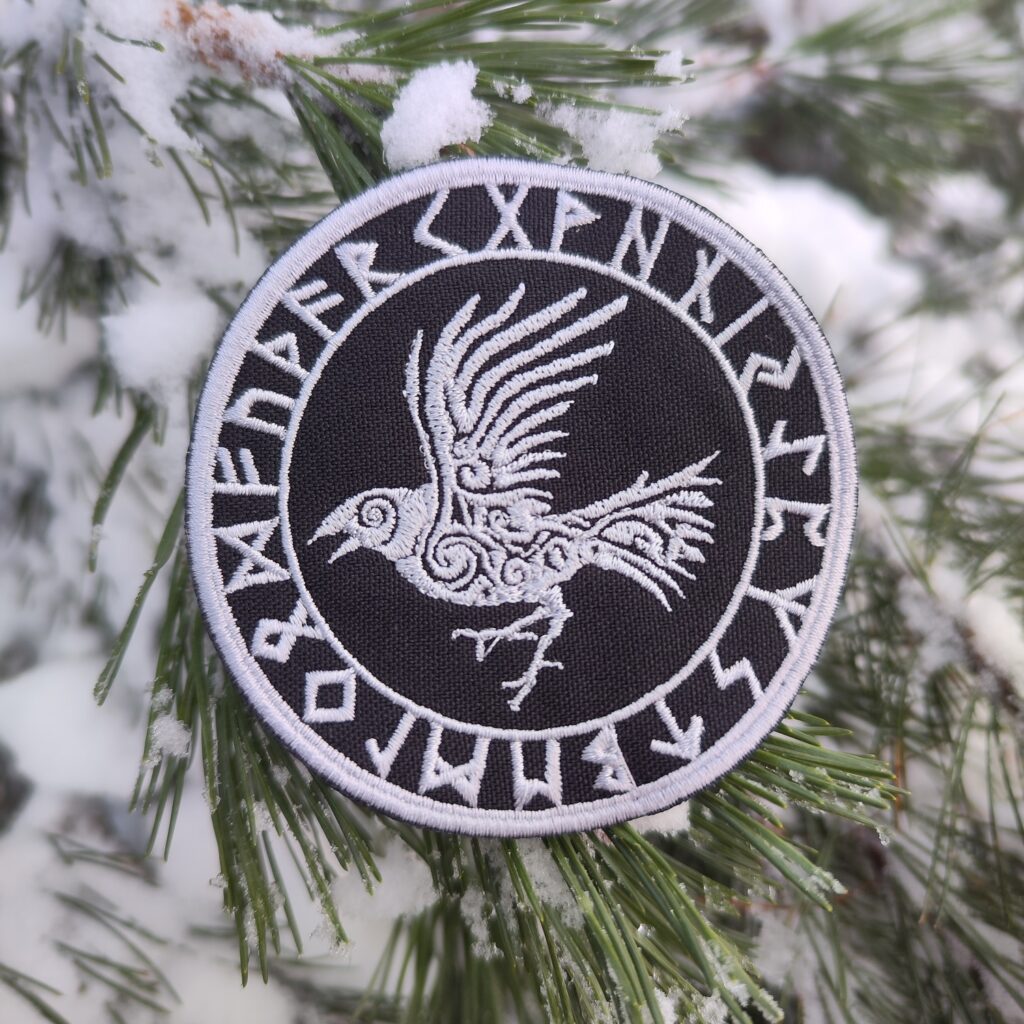 Crow Raven Patch Embroidered Norse Viking Patches