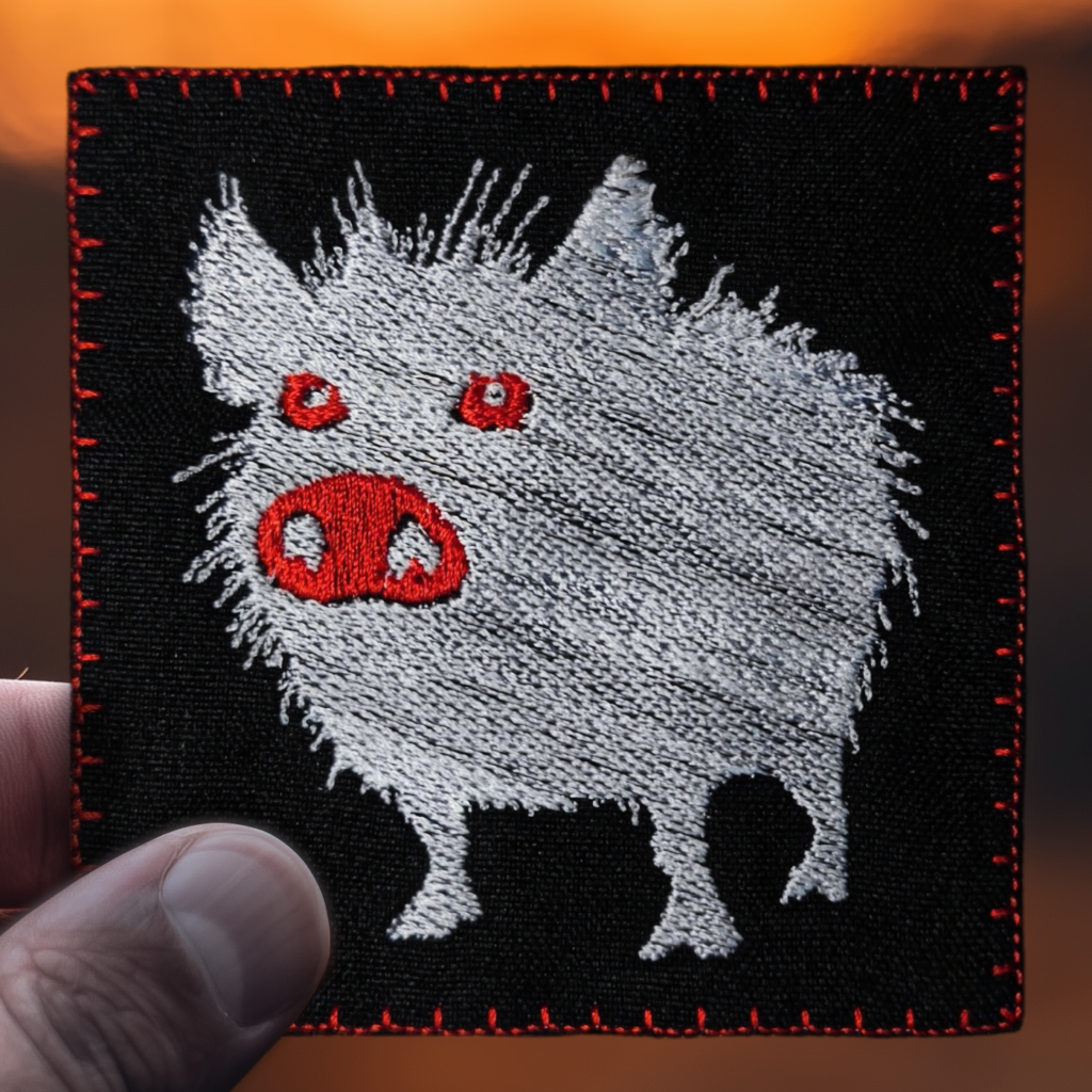 Pig Patch with Red Eyes, Biker Patches Sew On