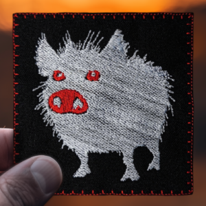 Pig Patch with Red Eyes, Biker Patches Sew On
