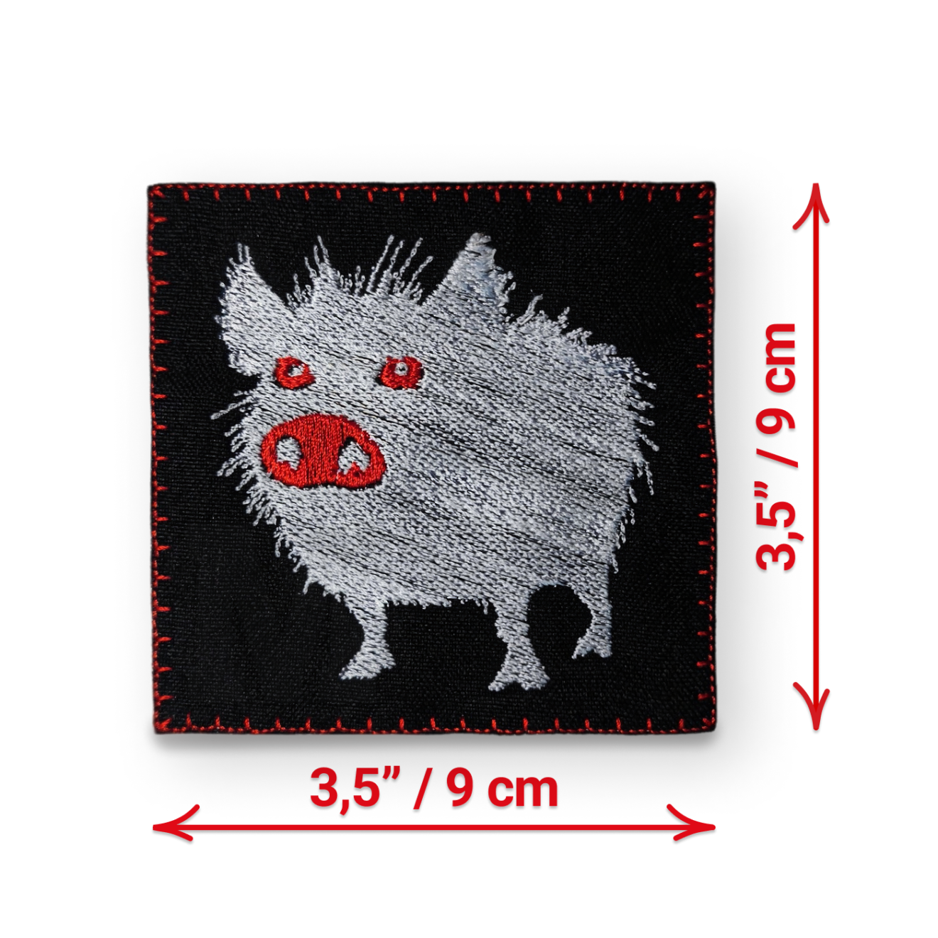 Pig Patch with Red Eyes, Biker Patches Sew On