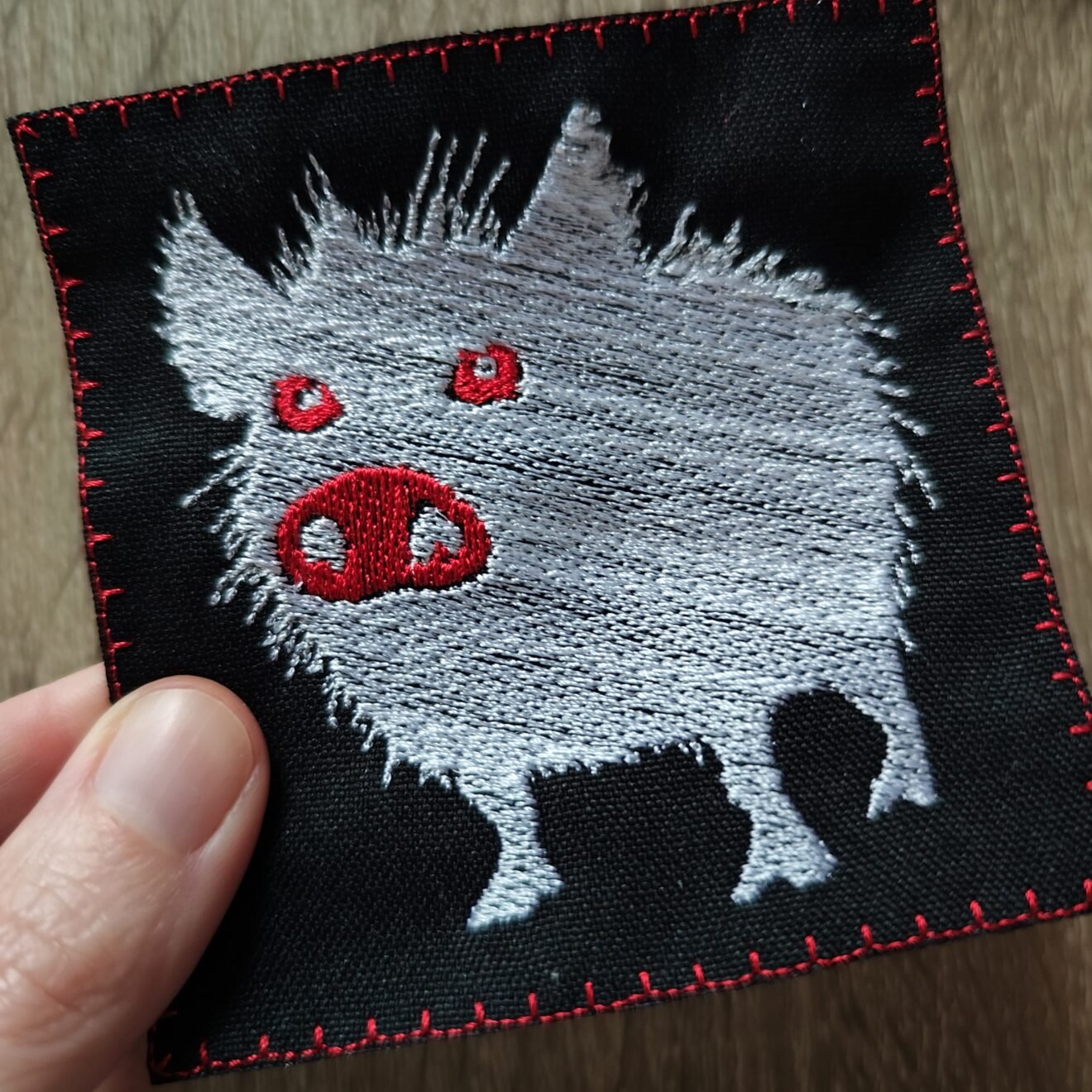 Pig Patch with Red Eyes, Biker Patches Sew On
