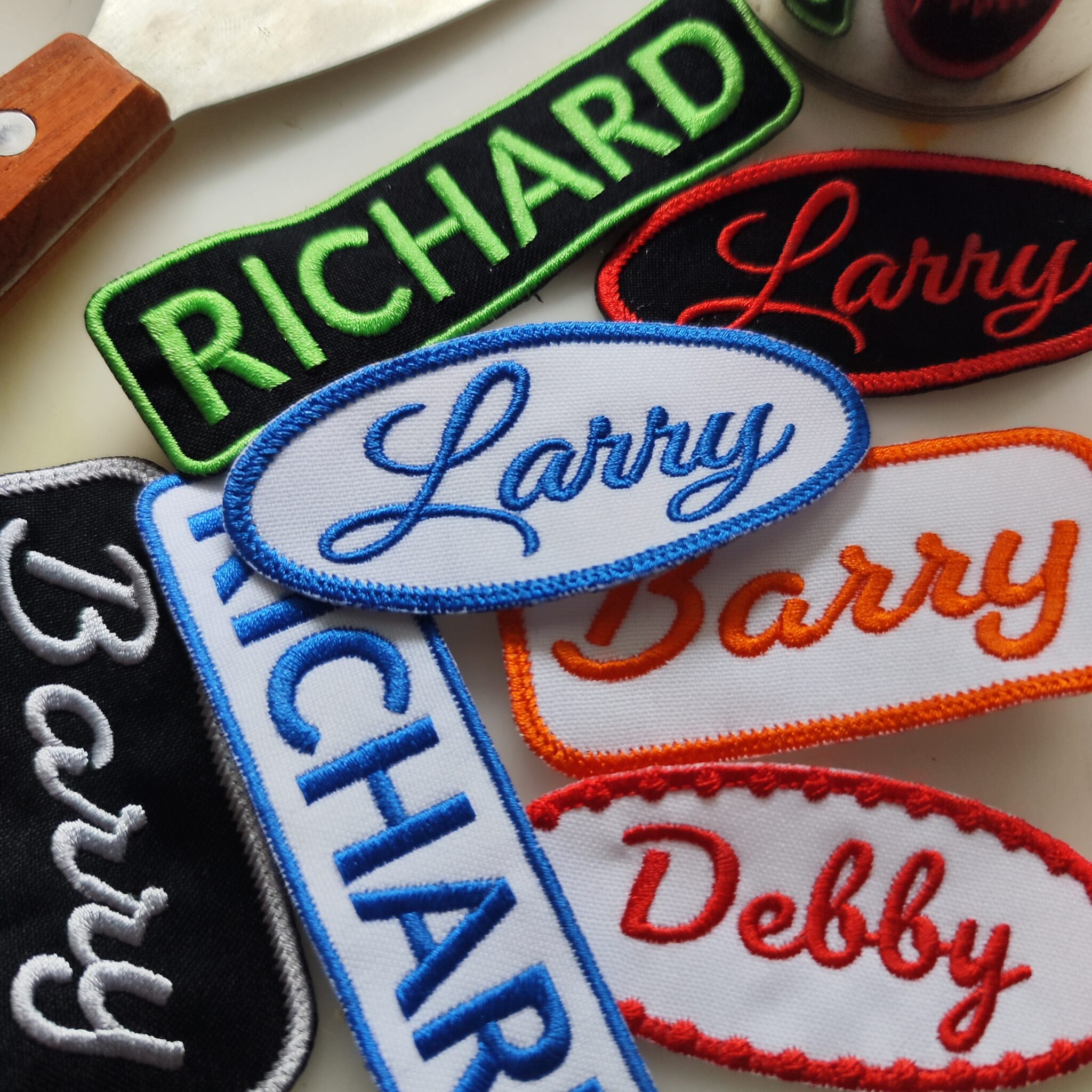 Custom Vintage Name Patch Oval - Name Tag for Garage Uniform